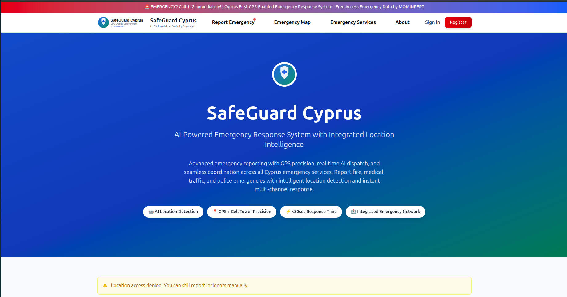 Cyprus Emergency Incident Map - GPS Emergency Tracking by MOMINPERT